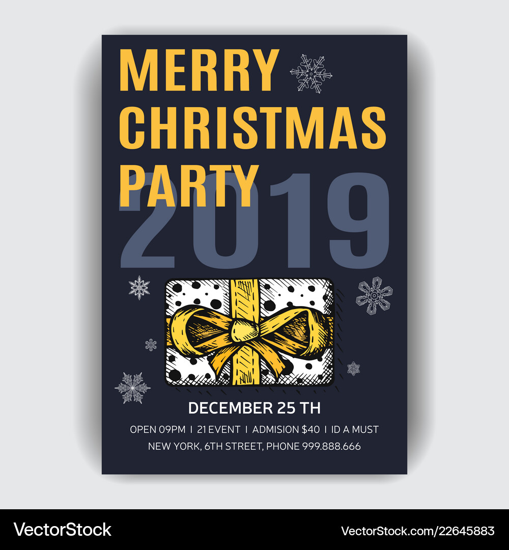 Christmas party invitation design template Vector Image