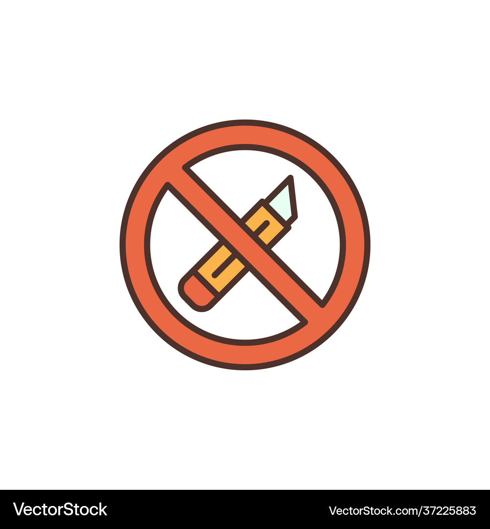 Do not use office knife and cutter colored Vector Image