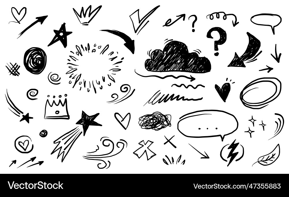 Doodle elements for concept design on set Vector Image