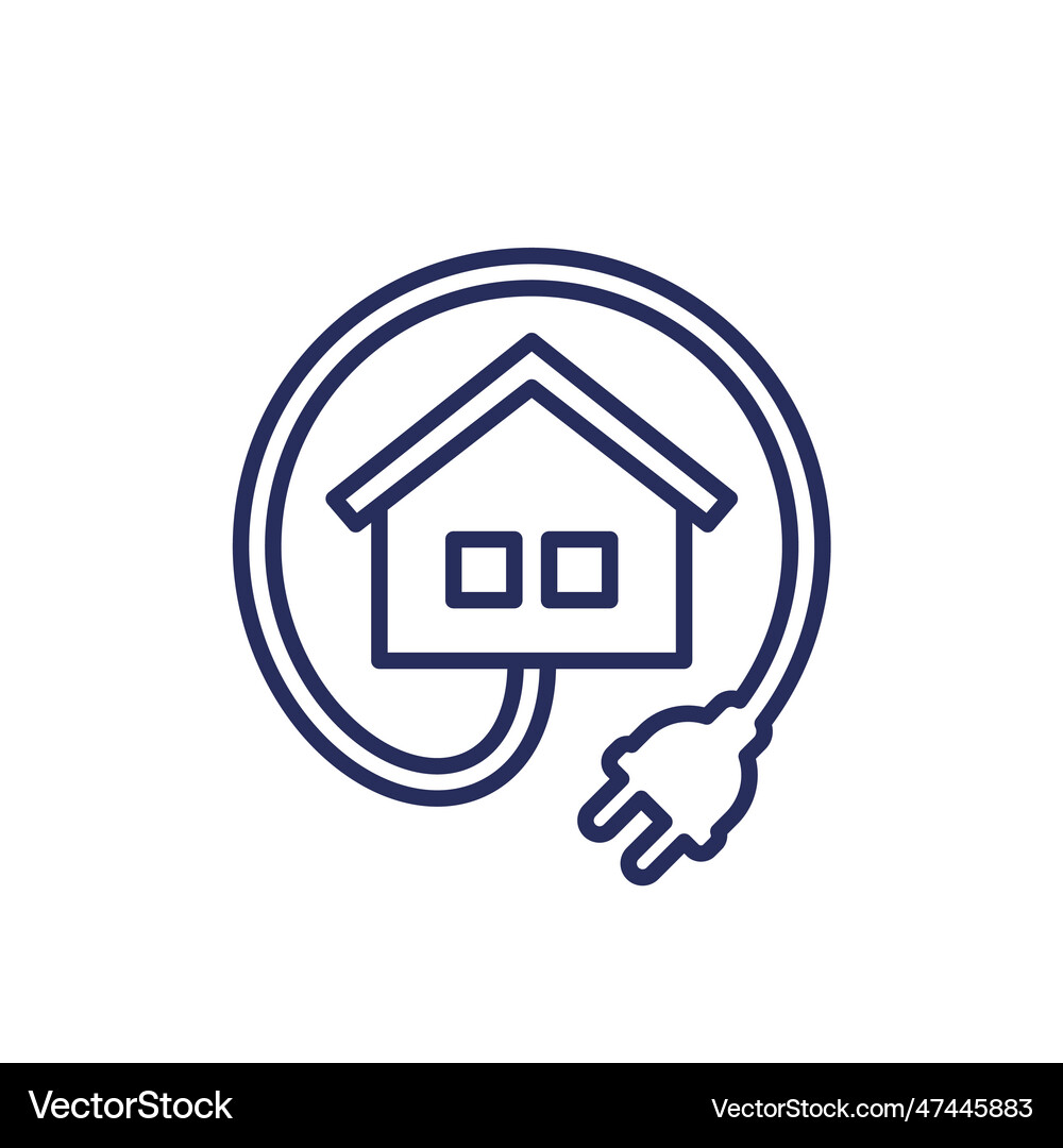 Electric home line icon with a plug Royalty Free Vector