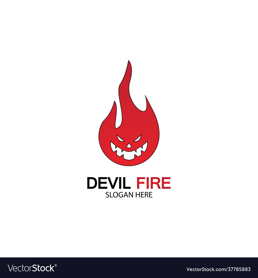 Fire devil logo template icon Royalty Free Vector Image