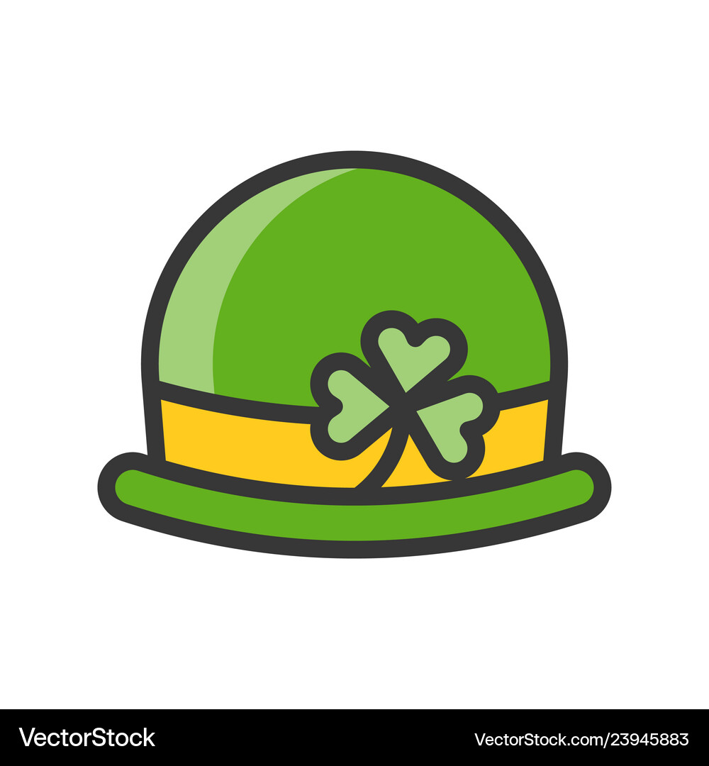 Hat feast of saint patrick filled icon editable Vector Image