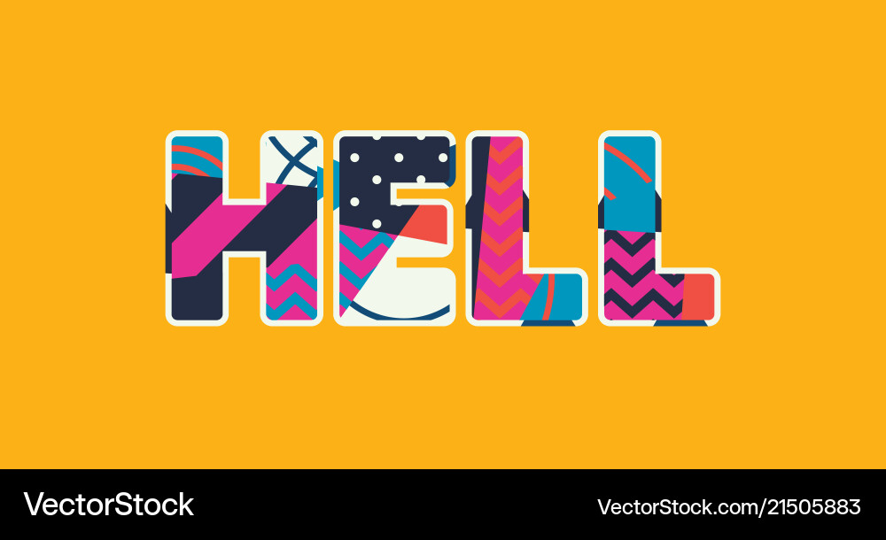 Hell concept word art Royalty Free Vector Image