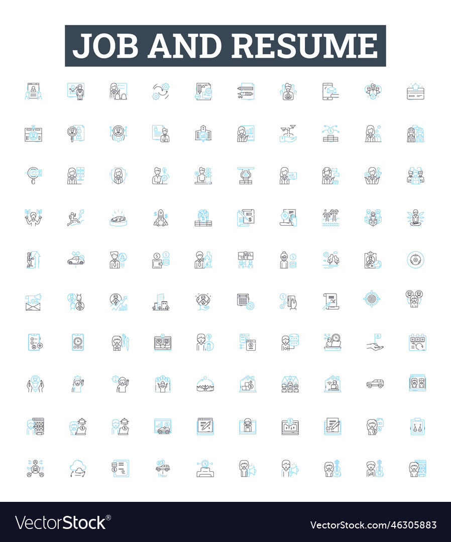 Job and resume line icons set Royalty Free Vector Image