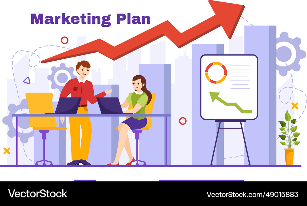 Marketing plan and business strategy Royalty Free Vector
