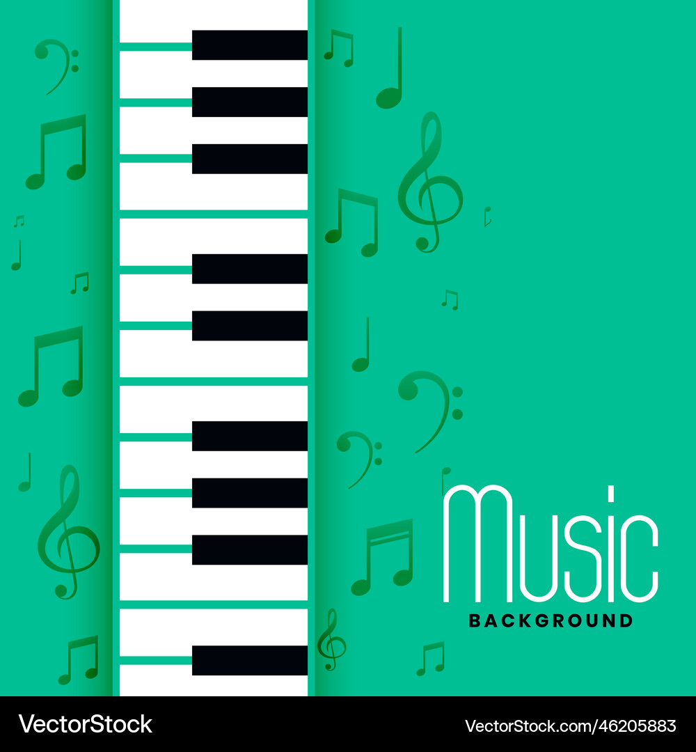 Piano and musical notes melody background design Vector Image