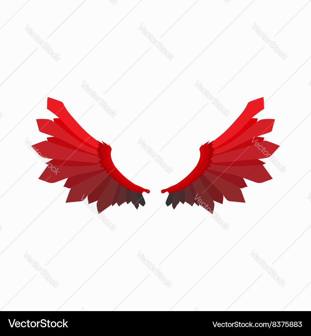 Red wings devil icon cartoon style Royalty Free Vector Image
