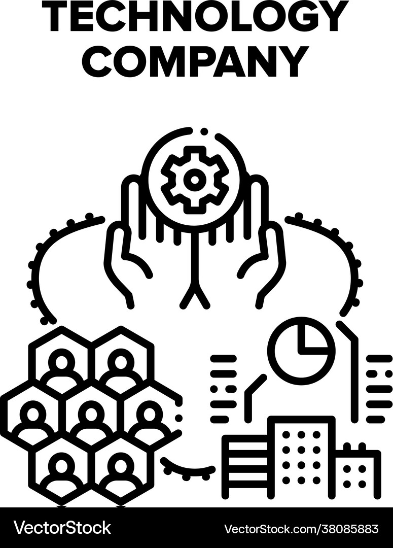 Technology business company black Royalty Free Vector Image