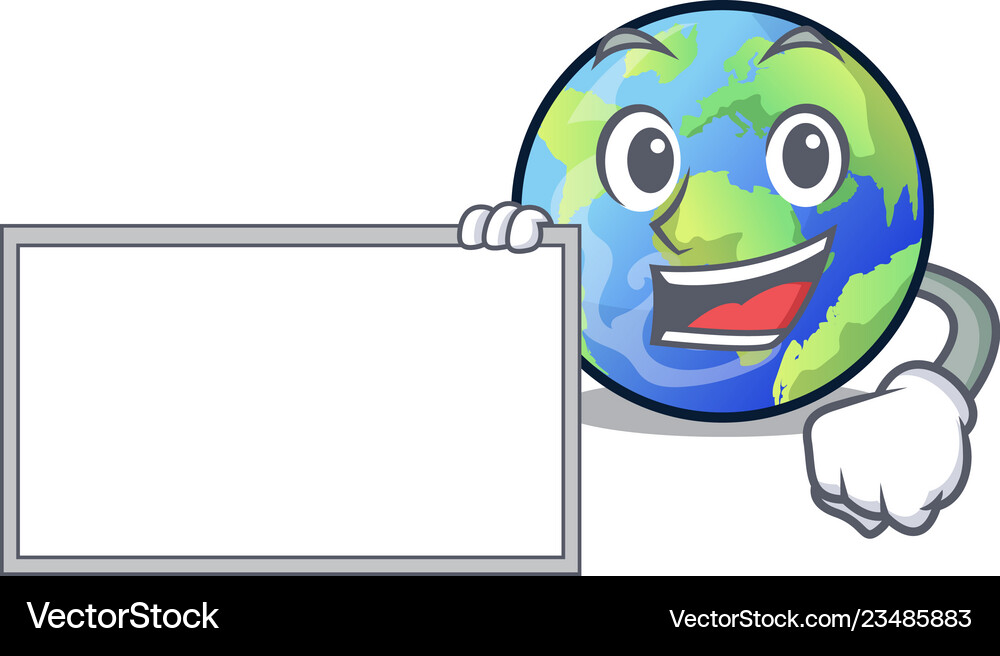 With board earth in the shape on character Vector Image