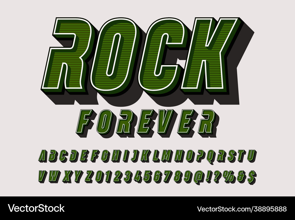 Alphabet typography retro font letters Royalty Free Vector