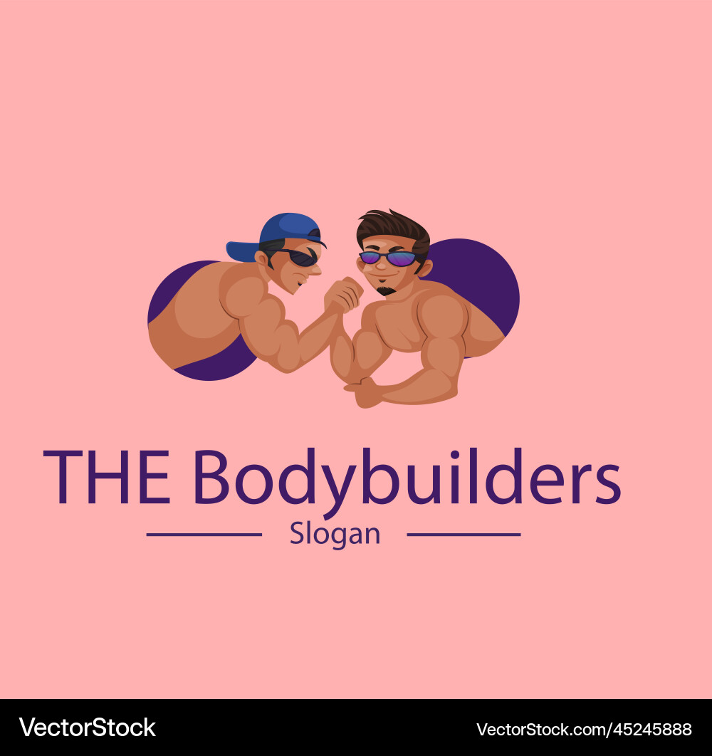 Bodybuilders mascot logo Royalty Free Vector Image