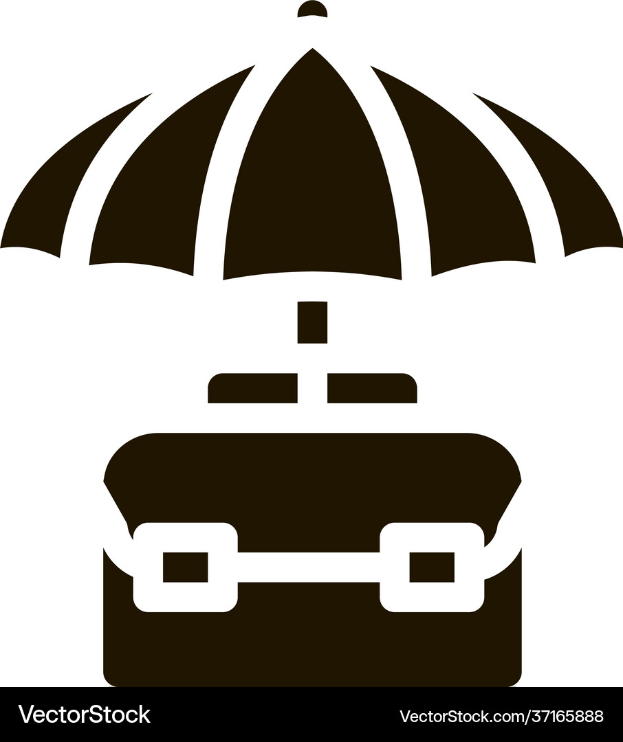 Business case protect with umbrella icon Vector Image