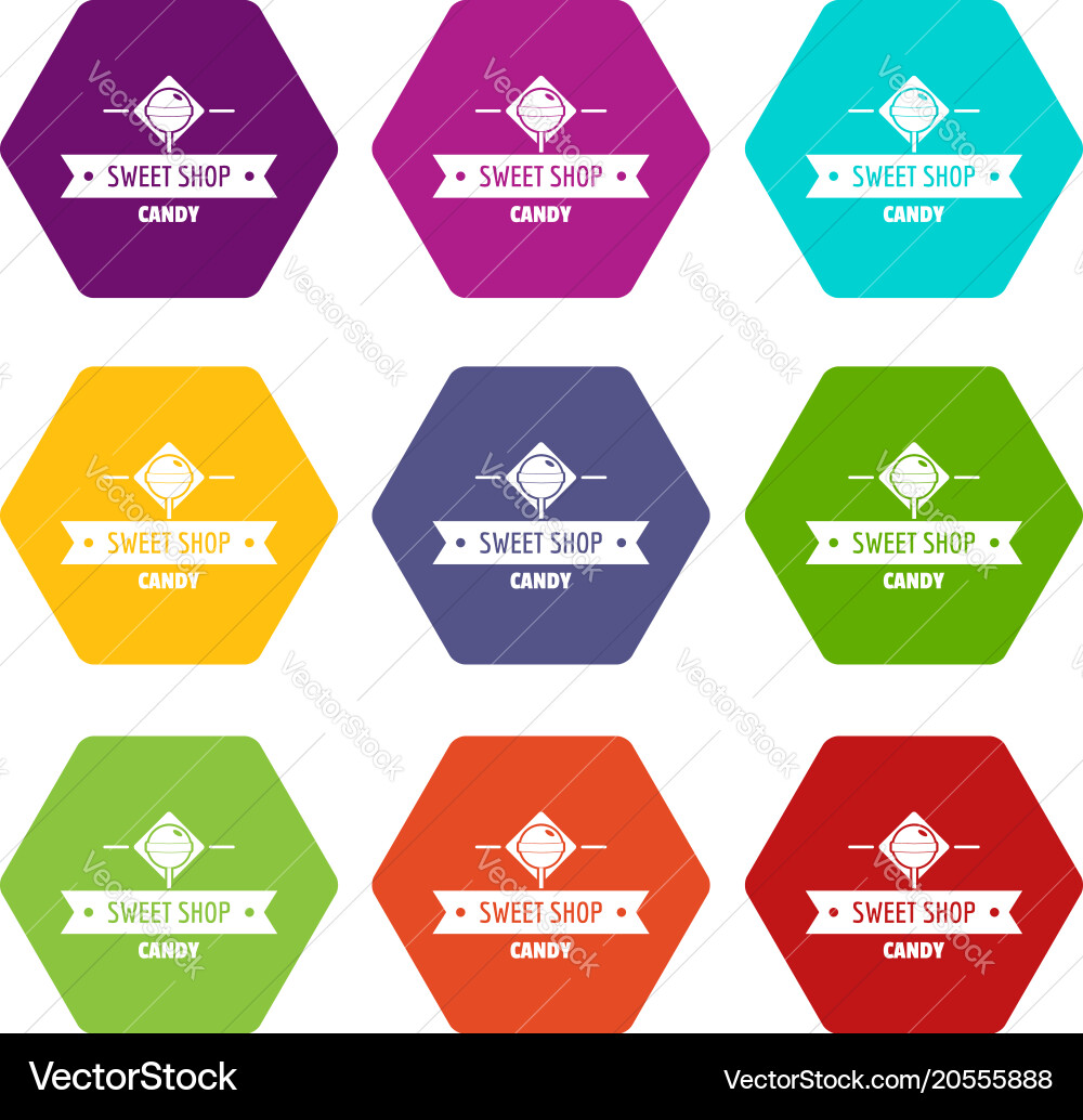 Candy shop icons set 9 Royalty Free Vector Image