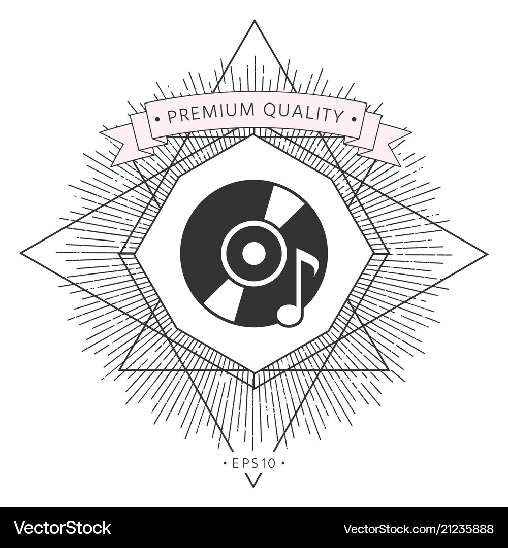 Cd dvd with music symbol Royalty Free Vector Image