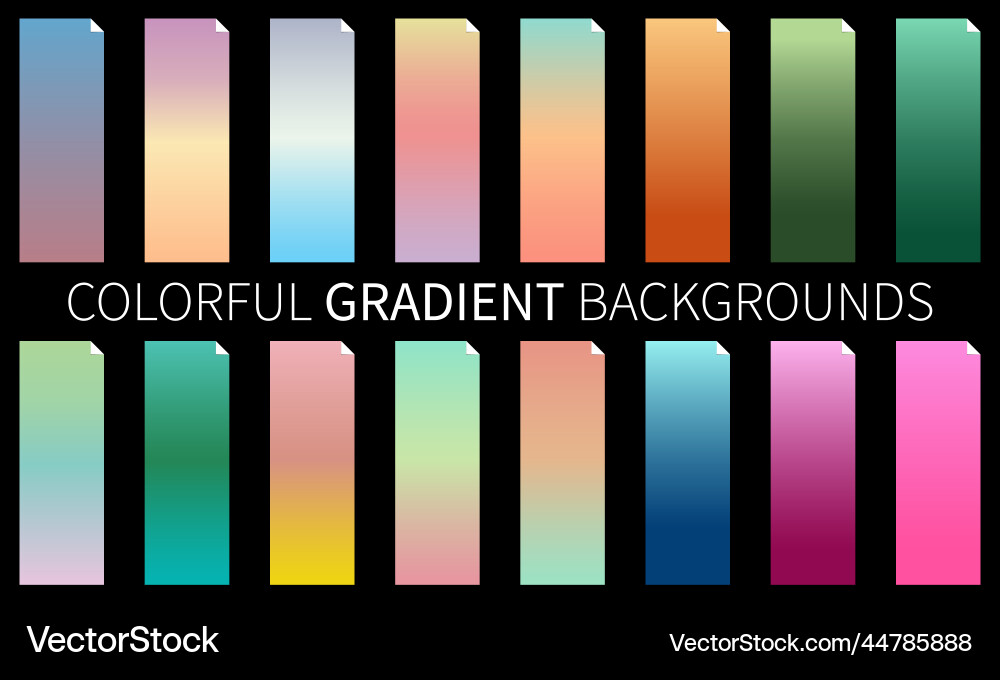 Collection of colorful smooth gradient background Vector Image