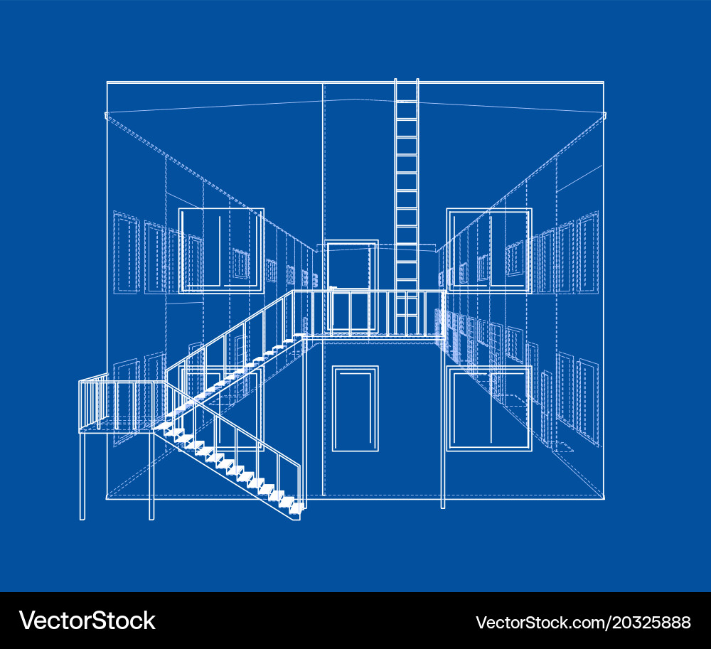 Concept of building rendering 3d Royalty Free Vector Image