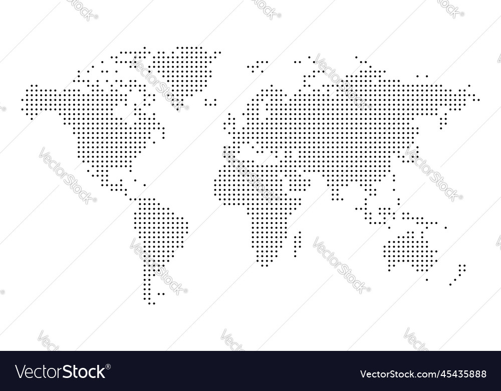 Dotted world map Royalty Free Vector Image - VectorStock