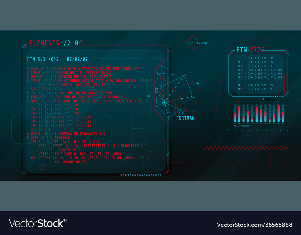Hud interface elements with part code Royalty Free Vector