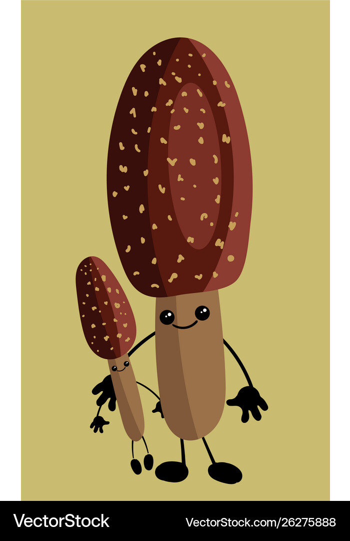 Mushrooms character magic autumn Royalty Free Vector Image