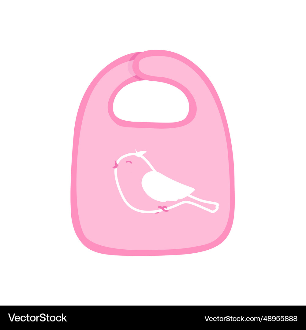 Pink baby bib Royalty Free Vector Image - VectorStock