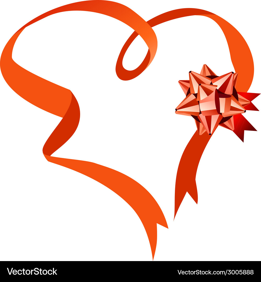 Red silk ribbon isolated on white Royalty Free Vector Image