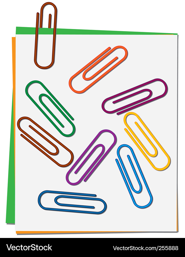 Set of colored paper clips Royalty Free Vector Image