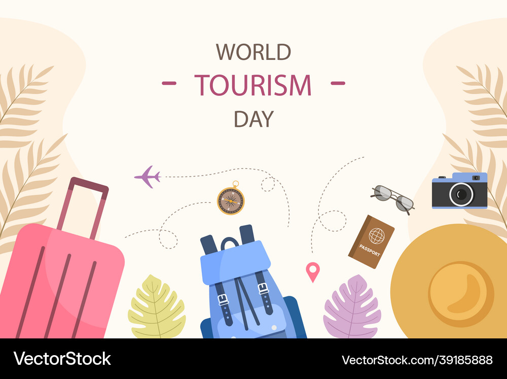 World tourism day background Royalty Free Vector Image
