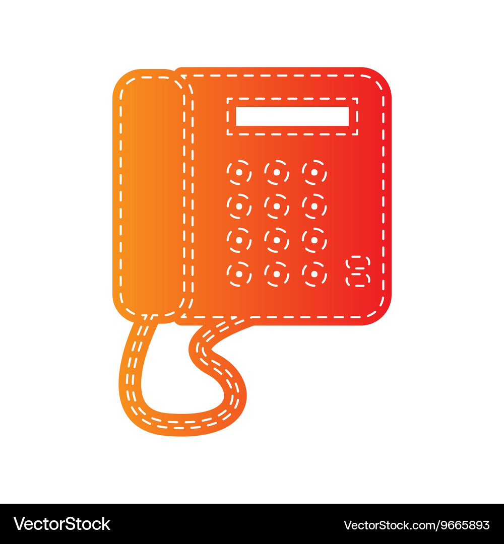 Communication or phone sign orange applique Vector Image