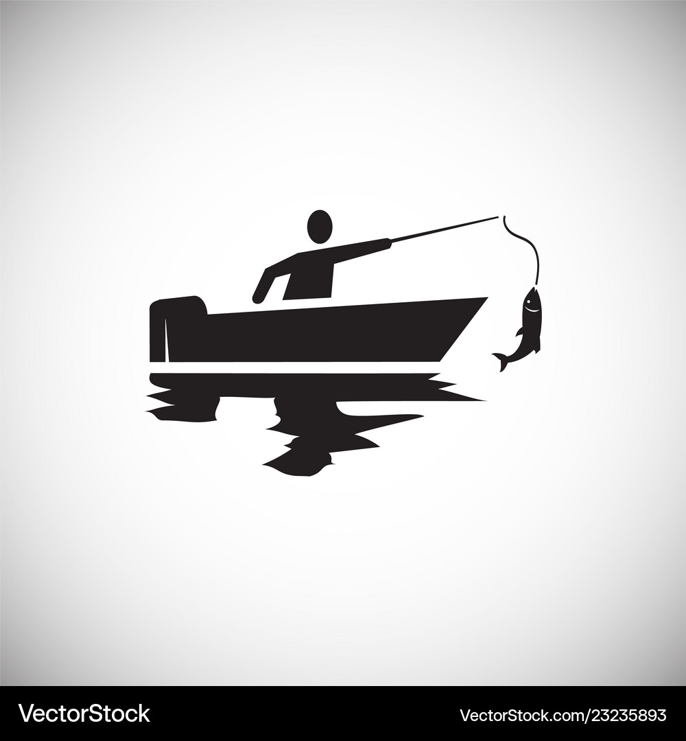 Fisherman icon on white background for graphic Vector Image