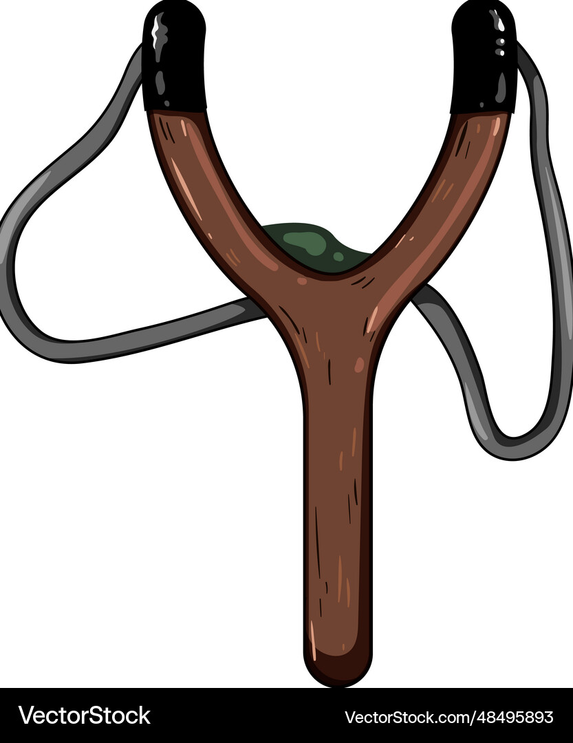 Game slingshot cartoon Royalty Free Vector Image