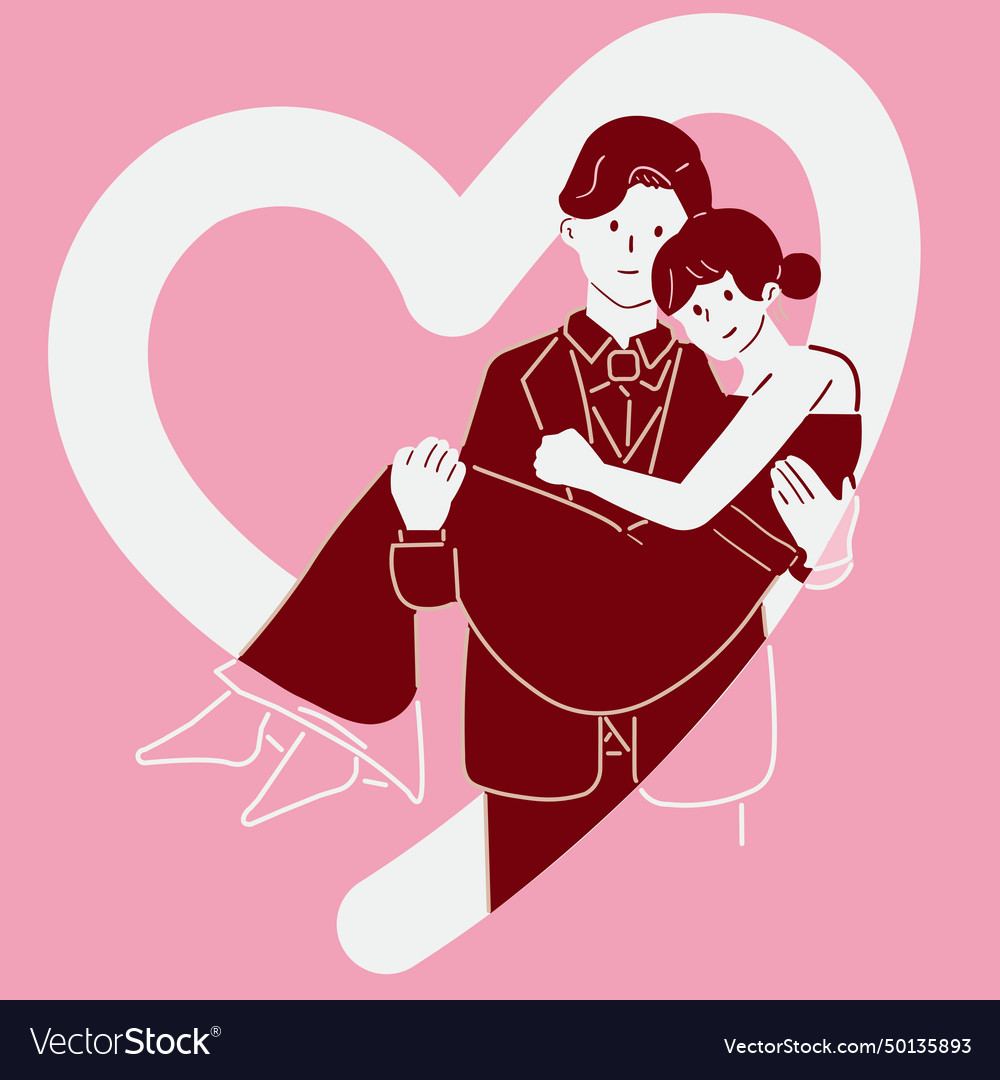 Hand drawn love couple Royalty Free Vector Image
