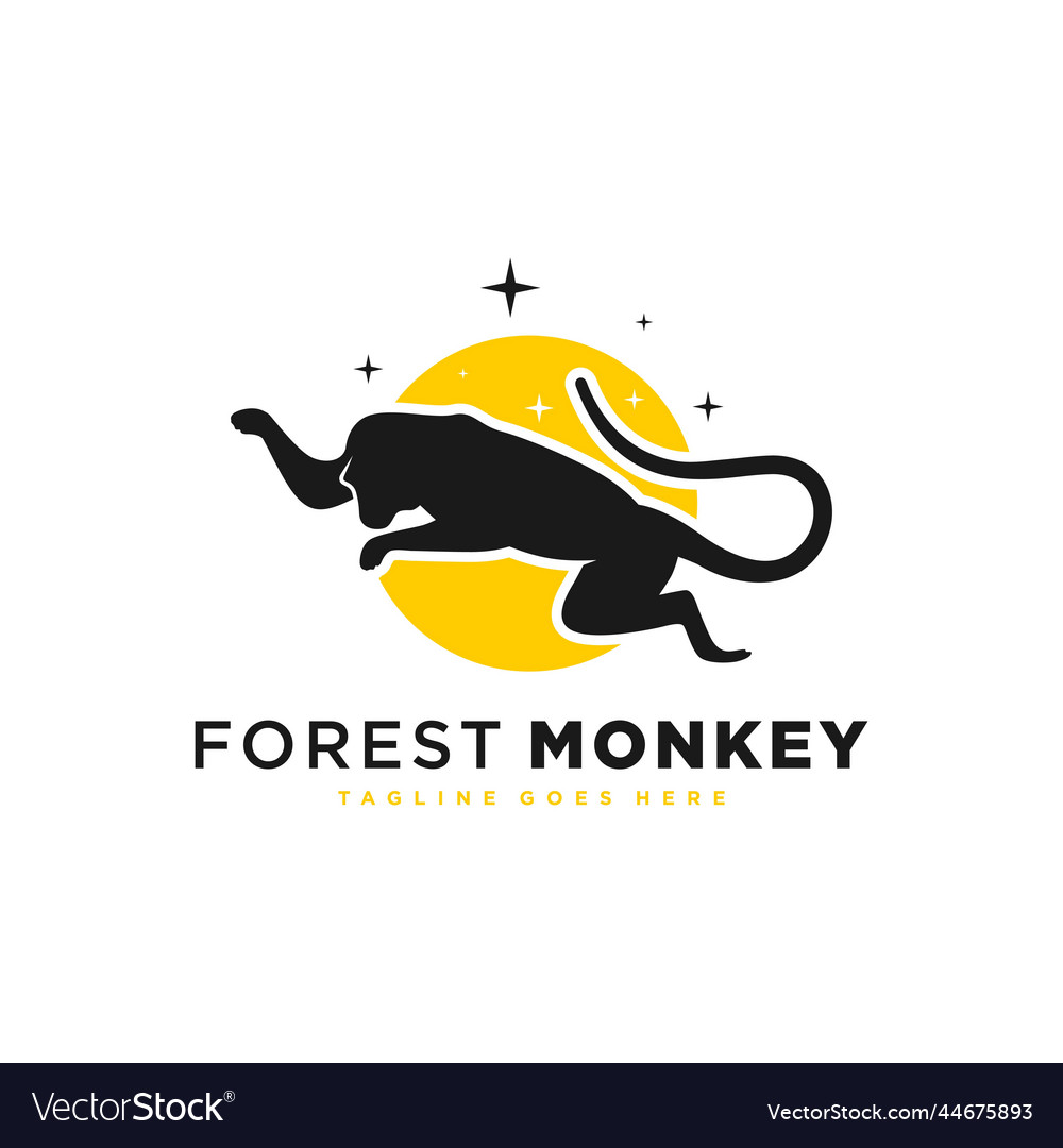 Jumping monkey logo Royalty Free Vector Image - VectorStock