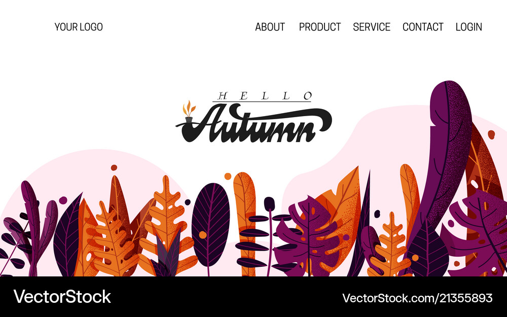 Landing page - hello autumn for school autumn Vector Image