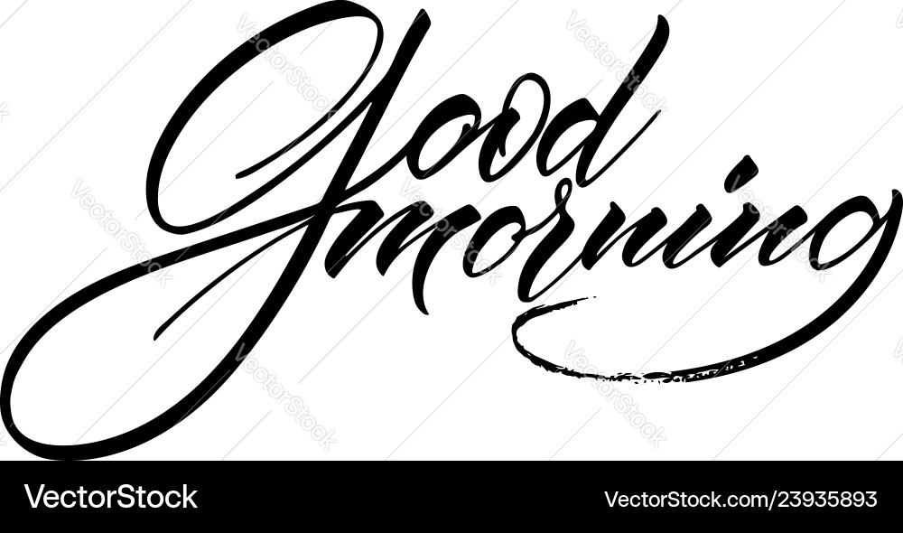 Lettering good morning wrote by brush Royalty Free Vector