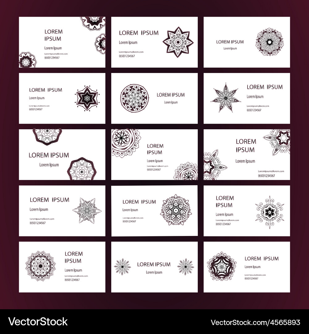 Mandalas business card 2 Royalty Free Vector Image