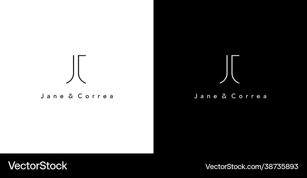 Modern and luxury letter jc initials logo design Vector Image