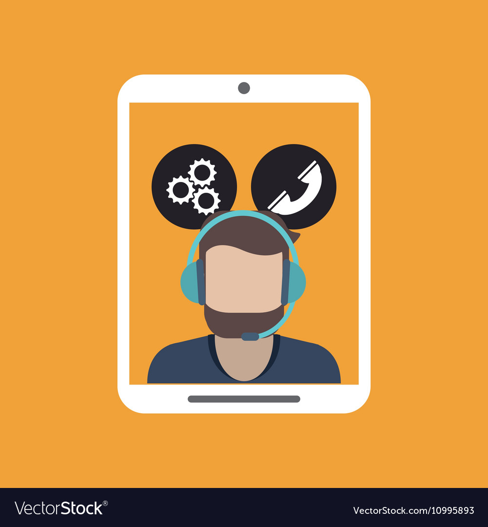 Online support or call center related icons image Vector Image