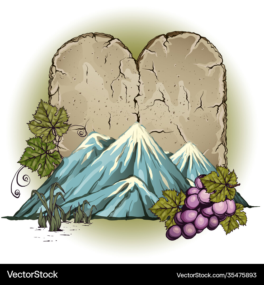 Place for text stone slab tablets mount sinai Vector Image