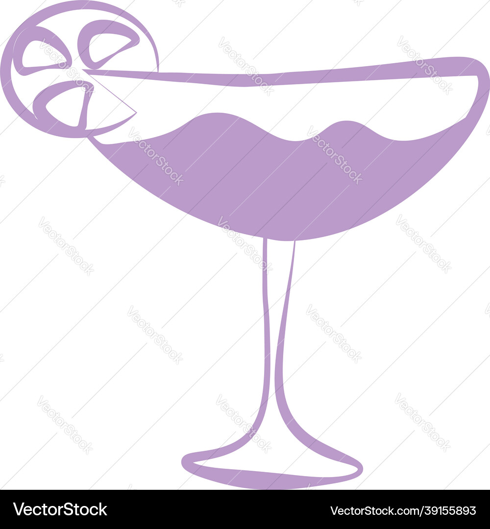 Purple cocktail icon on white background Vector Image