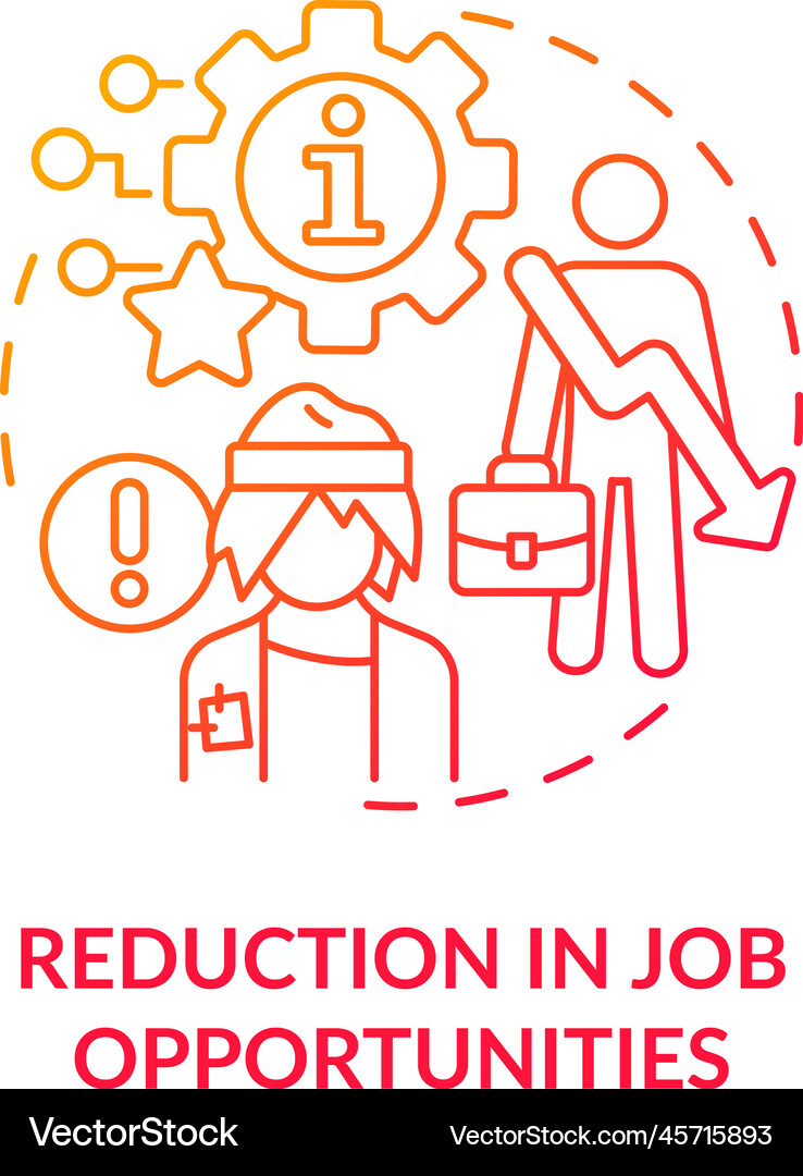 Reduction in job opportunities red gradient Vector Image