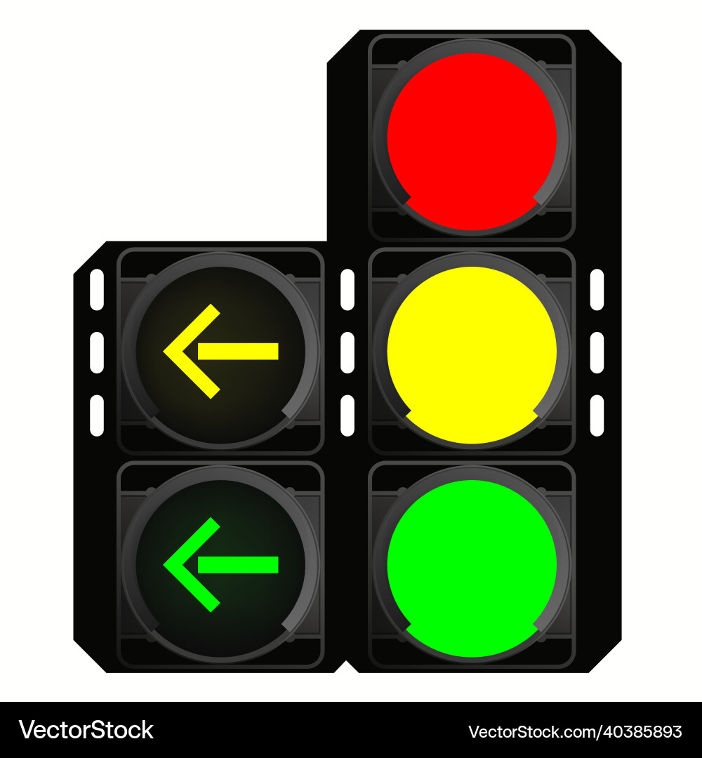 Traffic lights and to turn Royalty Free Vector Image