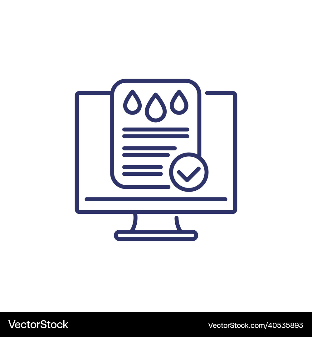 Water utility pay online line icon Royalty Free Vector Image
