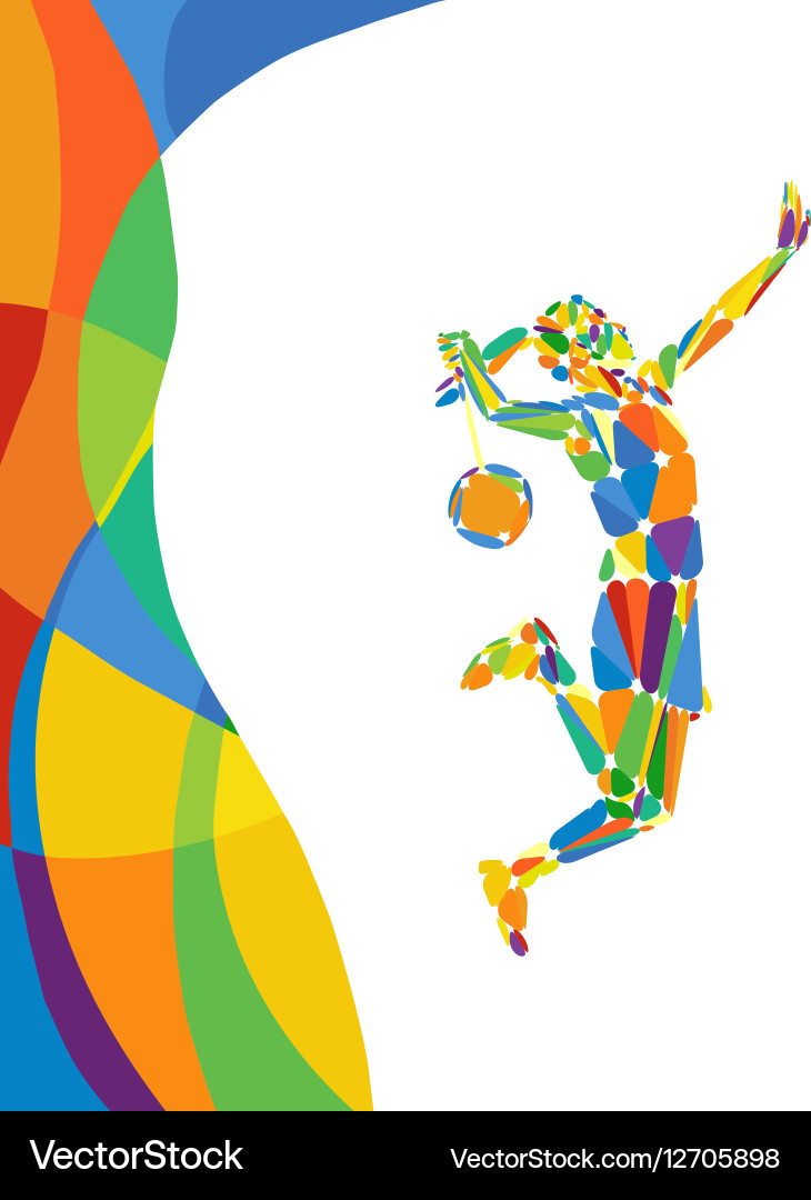Abstract colorful pattern with female badminton Vector Image