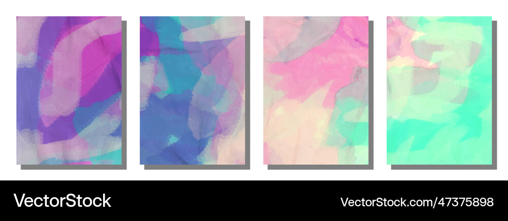 Abstract water color brush background set Vector Image