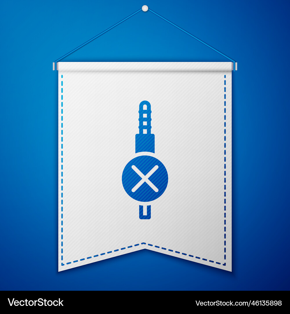 Blue no audio jack icon isolated on Royalty Free Vector
