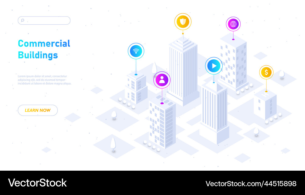 Commercial buildings concept Royalty Free Vector Image