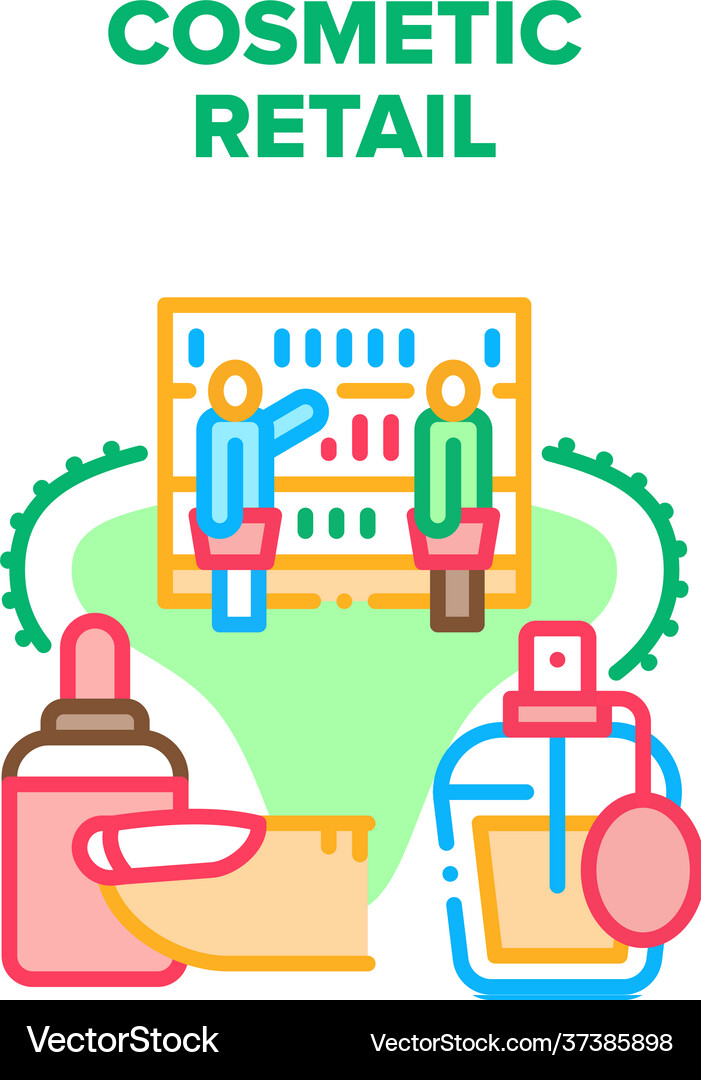 Cosmetic retail concept color Royalty Free Vector Image