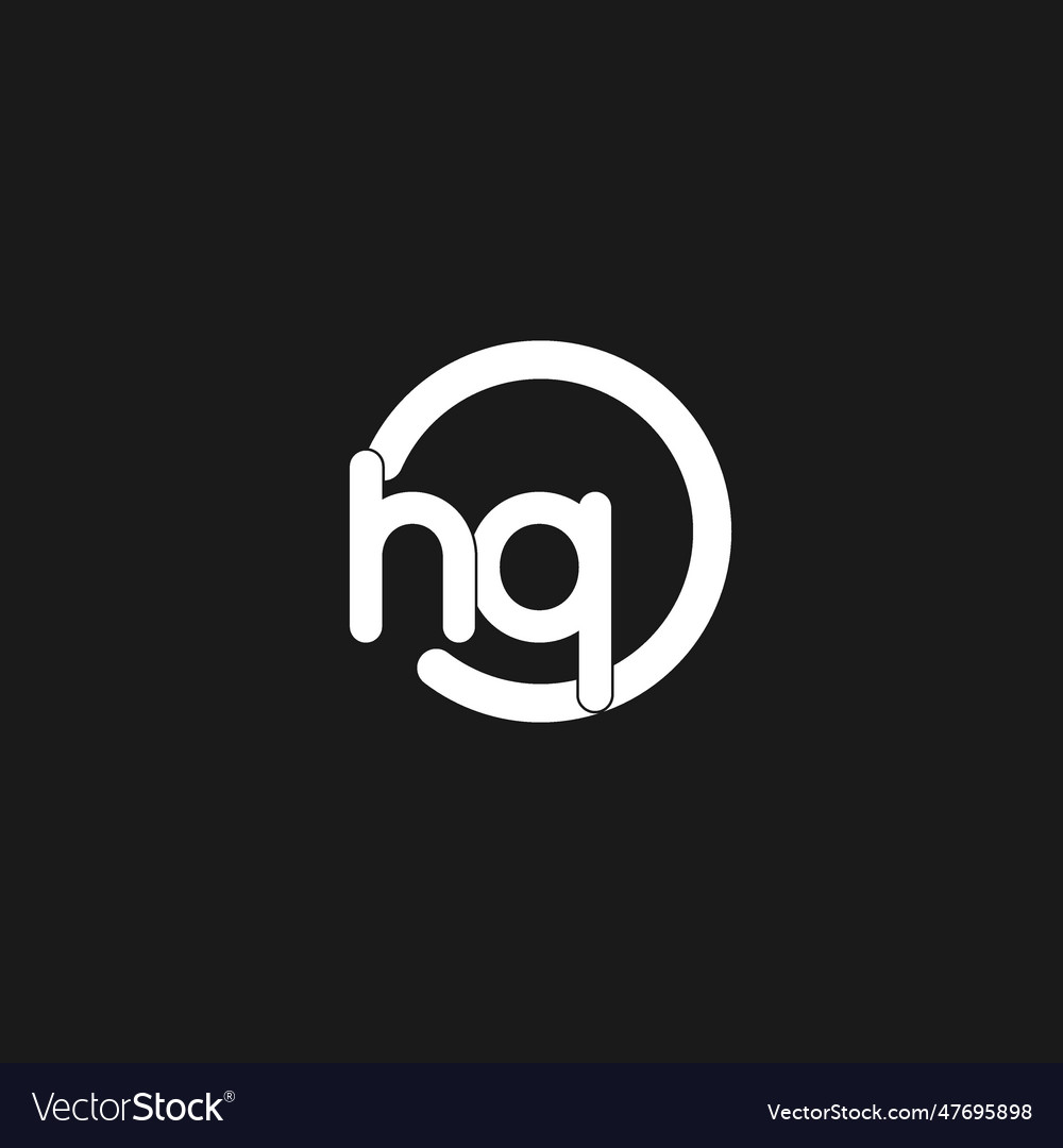 Initials hq logo monogram with simple circles Vector Image