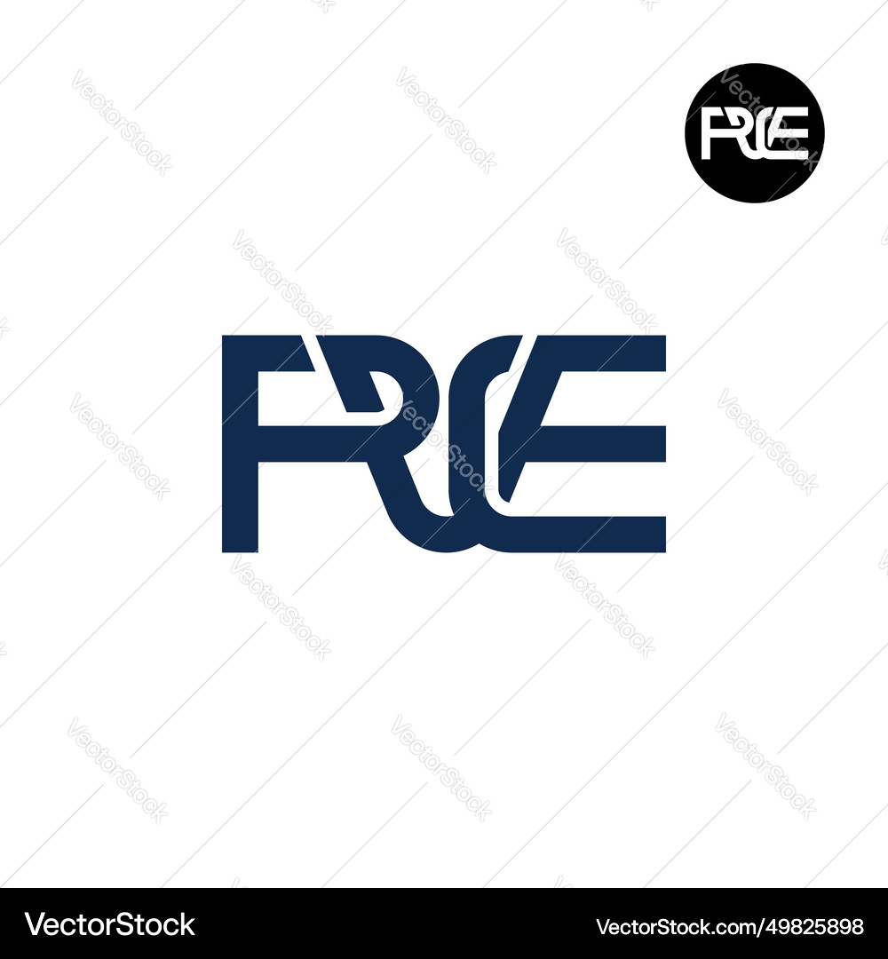 Letter pve monogram logo design Royalty Free Vector Image