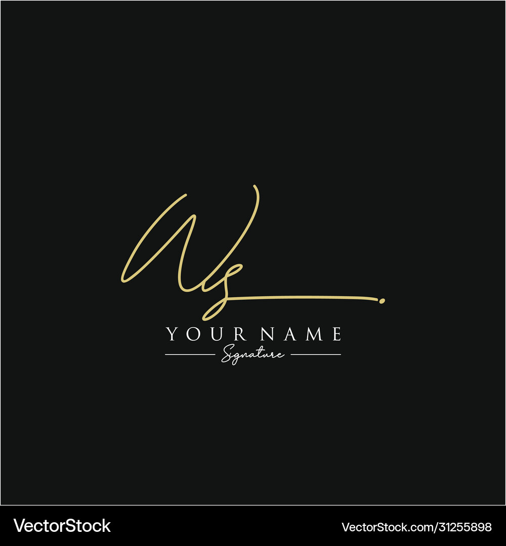 Letter ws signature logo template Royalty Free Vector Image